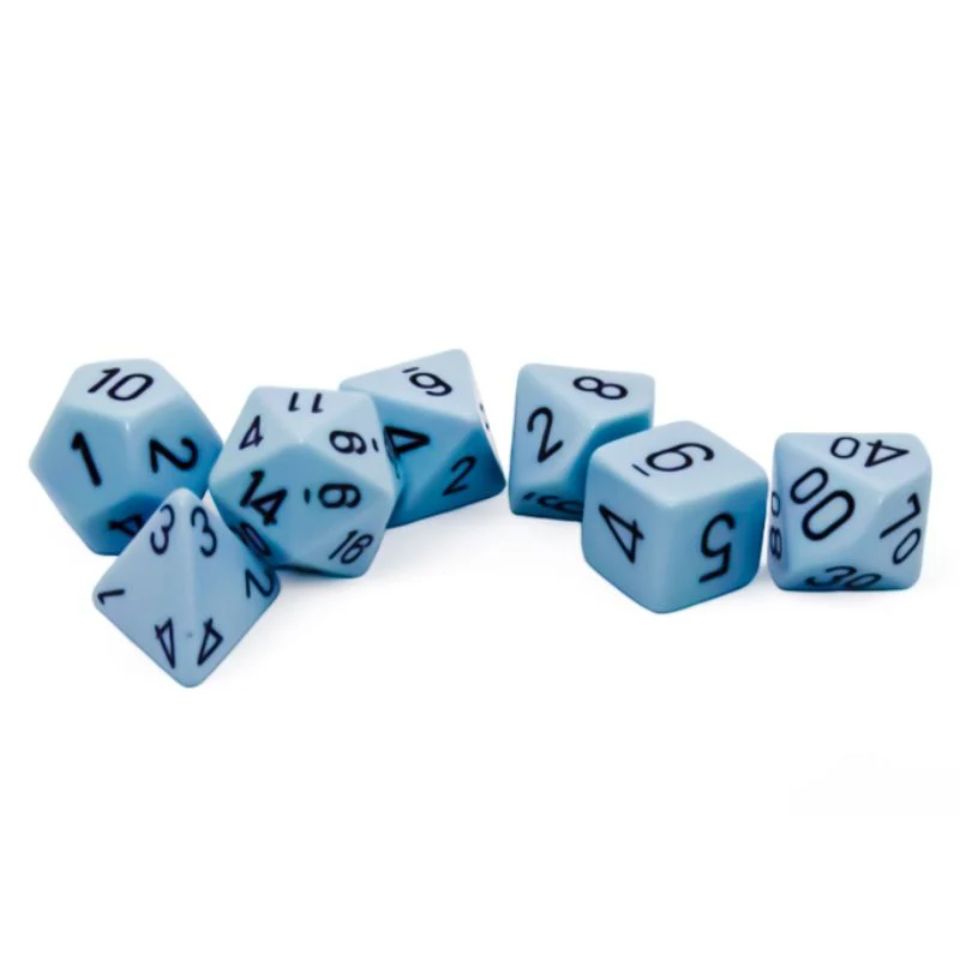 Zaruri Chessex Opaque - Pastel Blue & Black (Set de 7) - Krit.ro