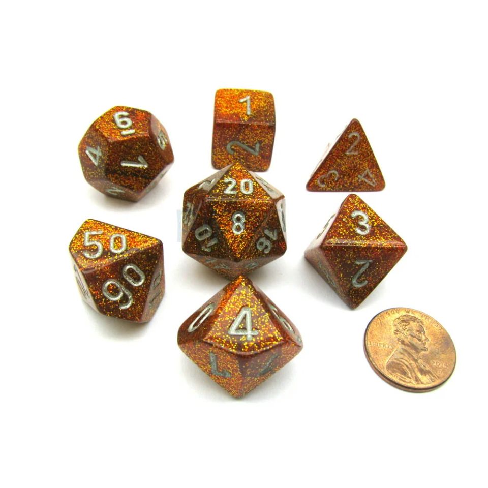 Zaruri Chessex Glitter Mini - Gold & Silver (Set de 7) - Krit.ro